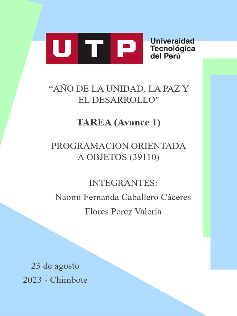 Tarea - Avance 1 - Poo | PDF