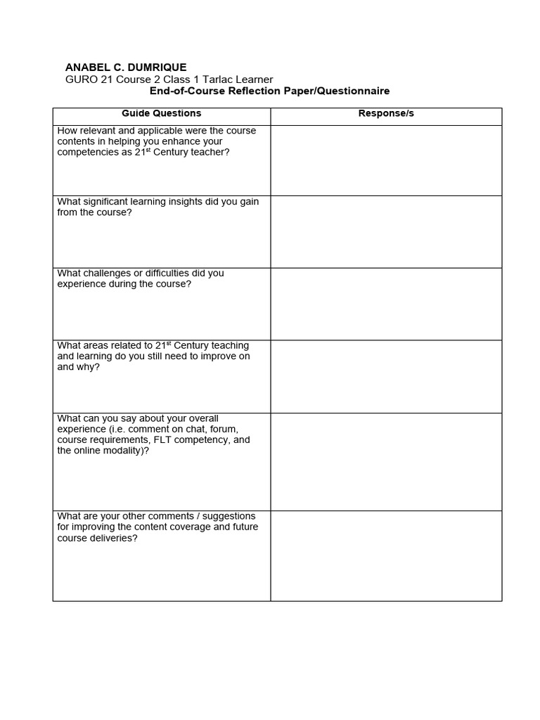 ACD GURO21 Reflection-Paper Template 2018-Version | PDF