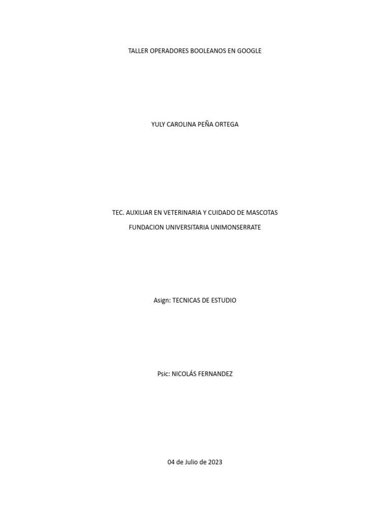 Operadores Booleanos