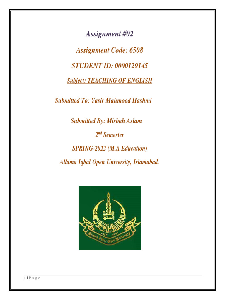 Assignment 02 6508 | PDF | Reading Comprehension | Educational Assessment