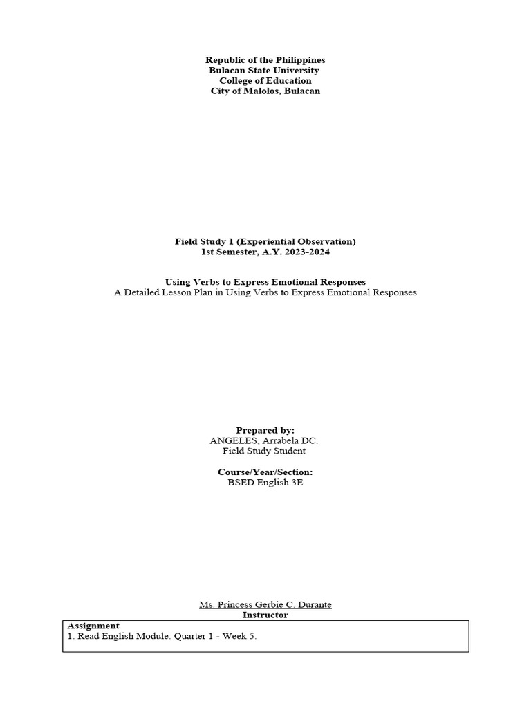 Using Verbs To Express Emotional Responses | PDF | Verb | Subject (Grammar)