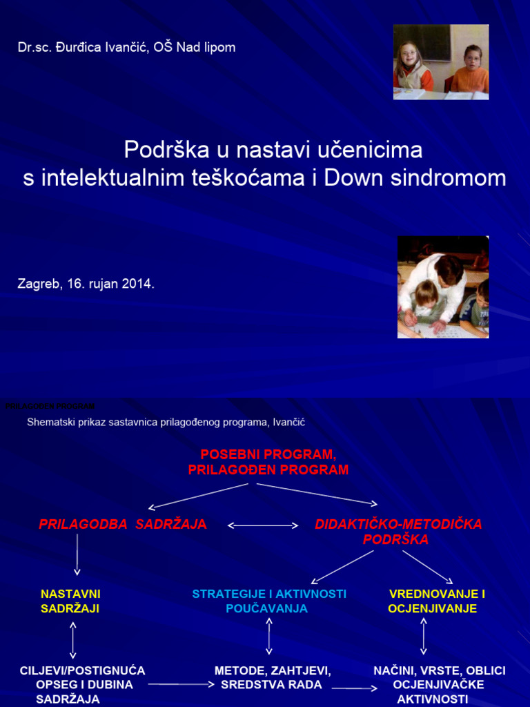 PODR - KA U - ENICIMA S IT I DOWN SINDROMOM, IVAN - I - , 16.rujan 2014 | PDF