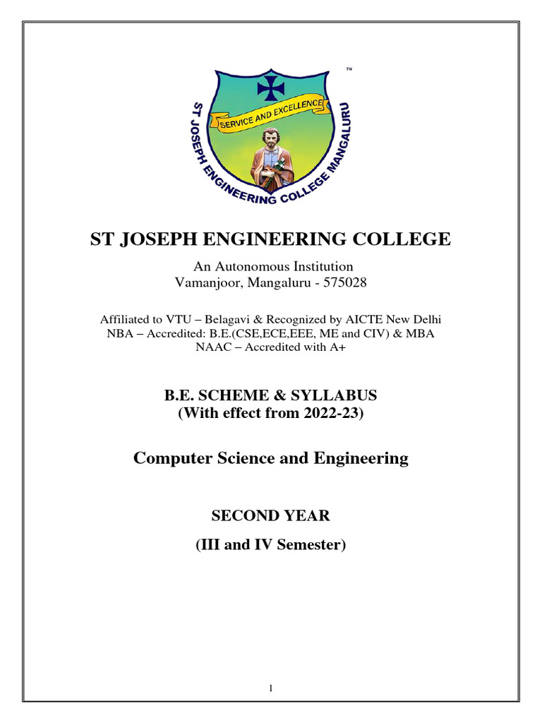 22 CSE III and IV Semester Scheme and Syllabus | PDF | Probability ...