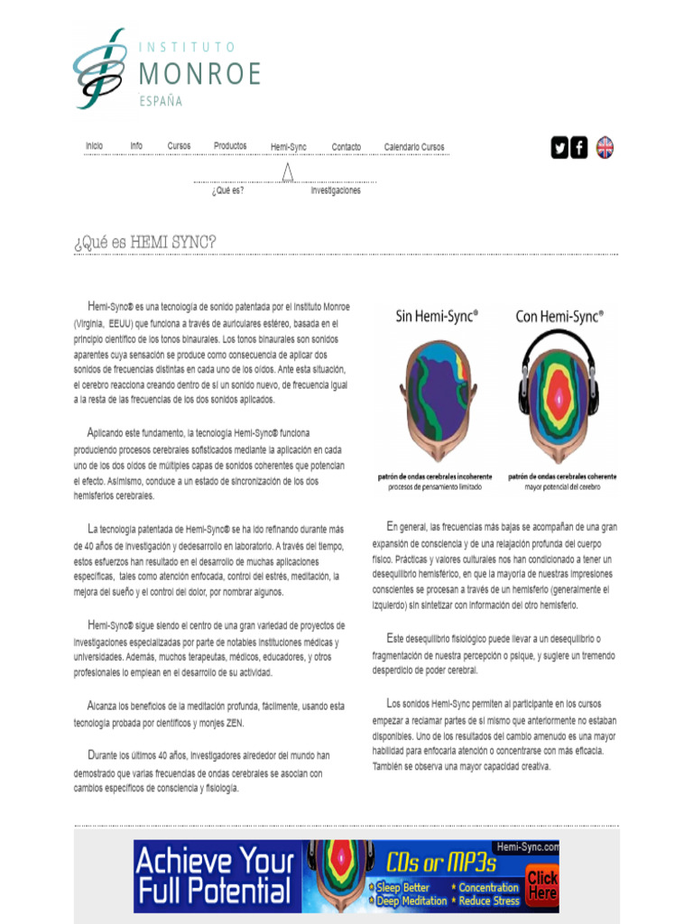 Que Es Hemi Sync | PDF | Sonido | Cerebro