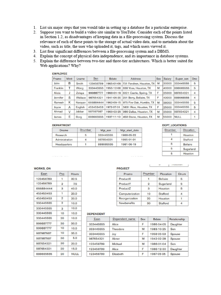 DBMS Practice Problem SET-1 | PDF | Databases | Information Retrieval