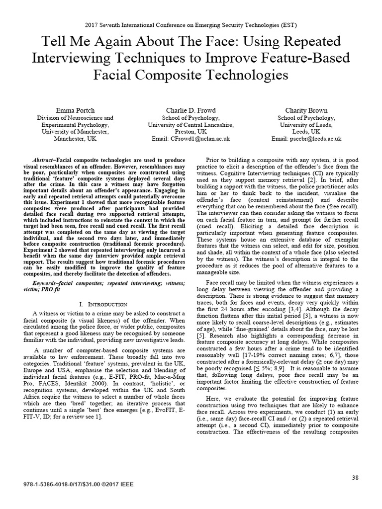 Brown Et Al. (2017) - Tell Me Again About The Face - Using Repeated ... Brown Et Al. (2017) - Tell Me Again About The Face - Using Repeated ...