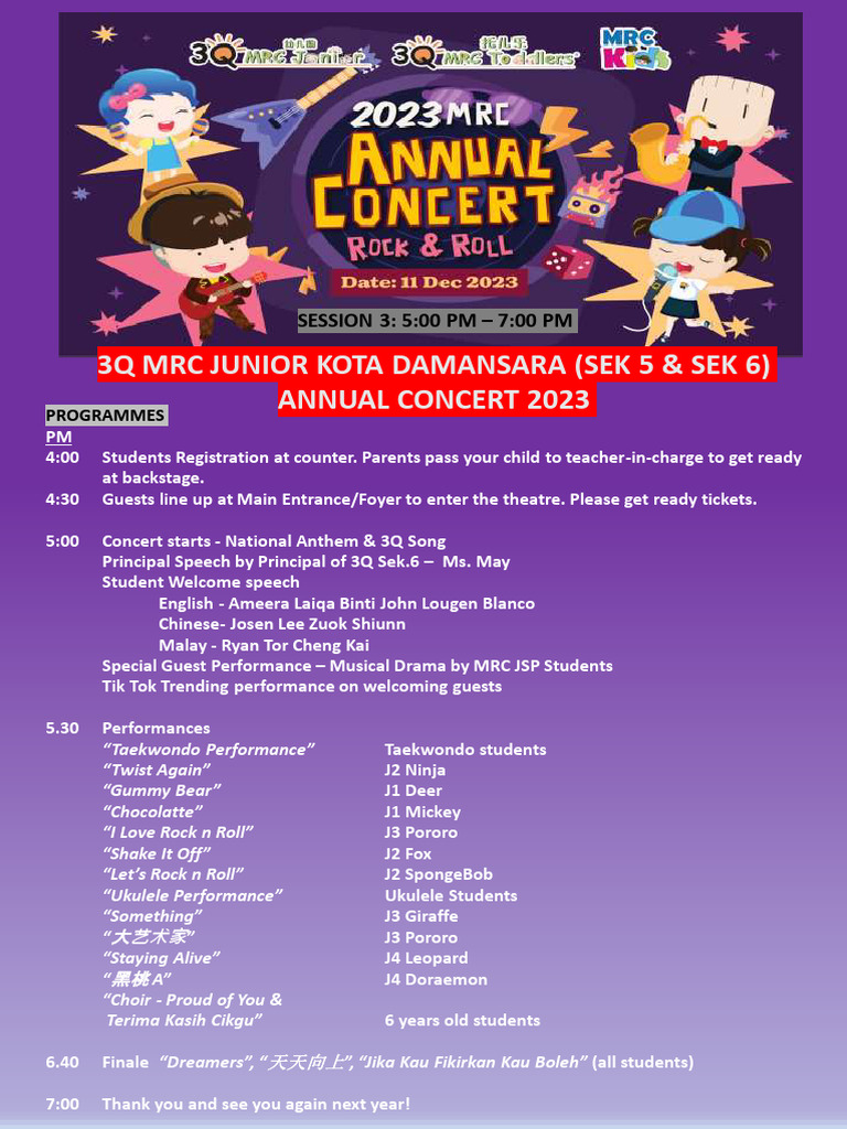 2023 3Q Annual Concert - E-Invitation Card Session 3 | PDF | Art