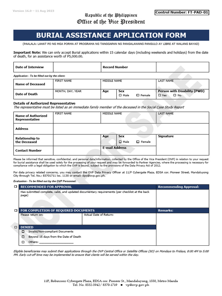 Burial Assistance Application Guide | PDF | Identity Document | Government