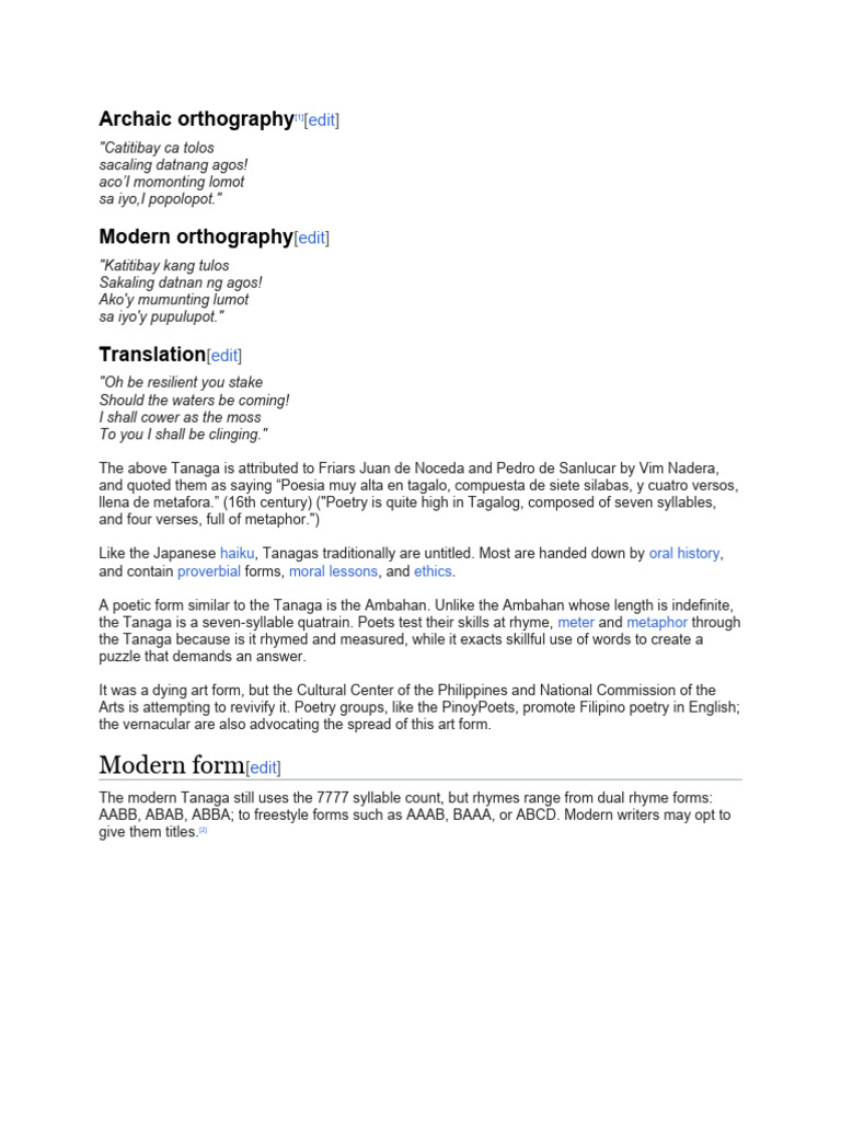 Understanding Tanaga Poetry | PDF