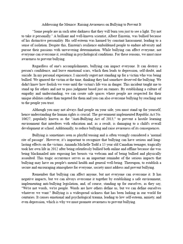 Bullying (Script) | PDF | Bullying | Psychology