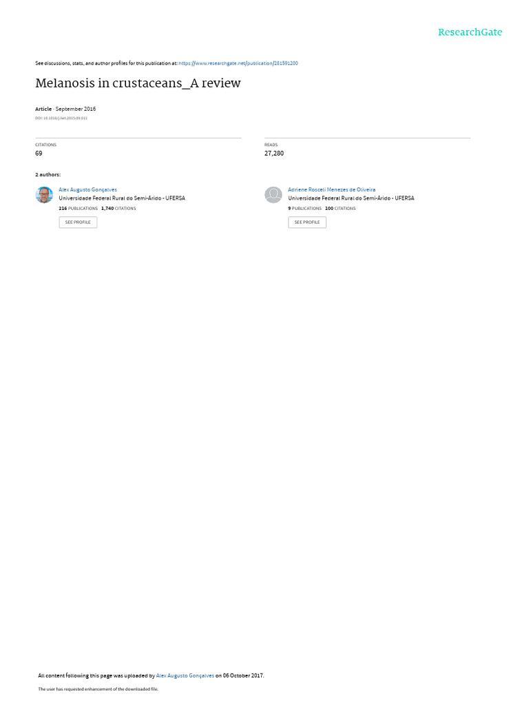 2016 Melanosisincrustaceans Areview | PDF | Enzyme | Enzyme Inhibitor