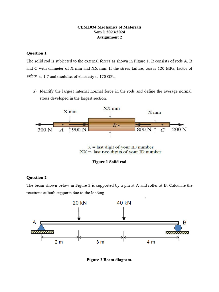 Mechanics of Materials Assignment 2 | PDF | Teaching Methods & Materials | Science & Mathematics