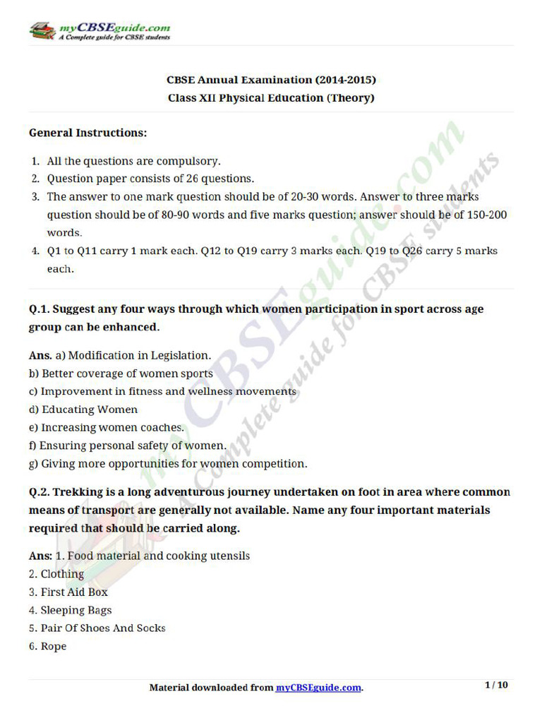 12 Physical Edu Lyp 2014 | PDF