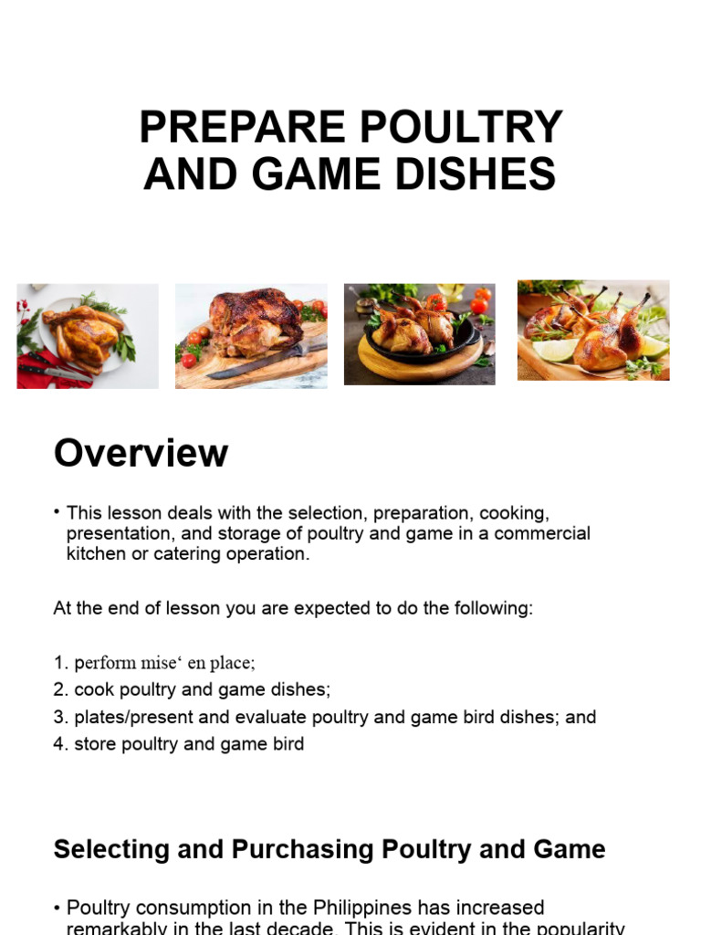 Prepare Poultry and Game Dishes | PDF | Poultry | Chicken