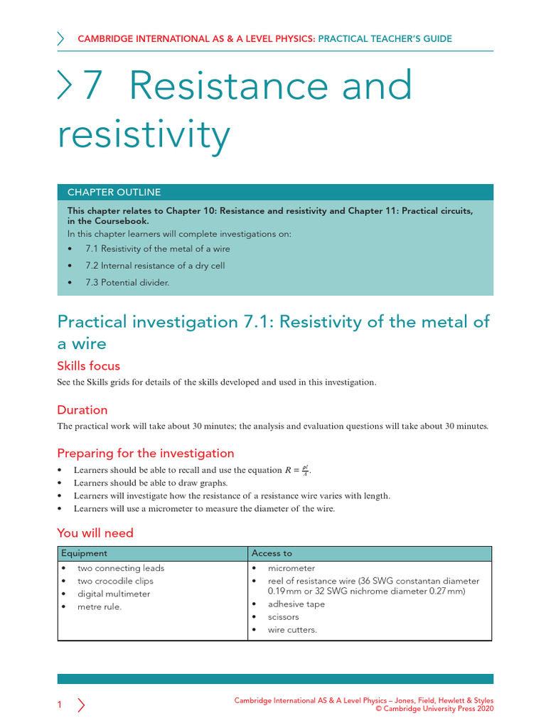 PTG Chapter 7 Asal Physics | PDF | Resistor | Electrical Network