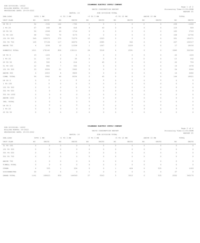 Units Report B14 M202209 | PDF | Electric Power | Power (Physics)