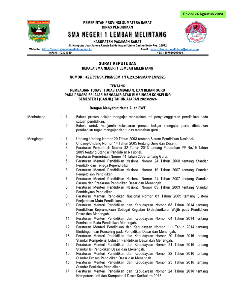 SK PBM - KOMPLETE - REVISI 24 AGUSTUS 2023.pdf OK | PDF