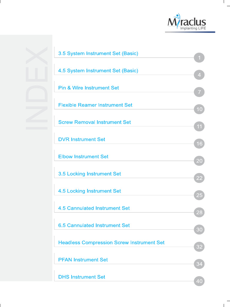 Miraclus Instruments Catalog | PDF