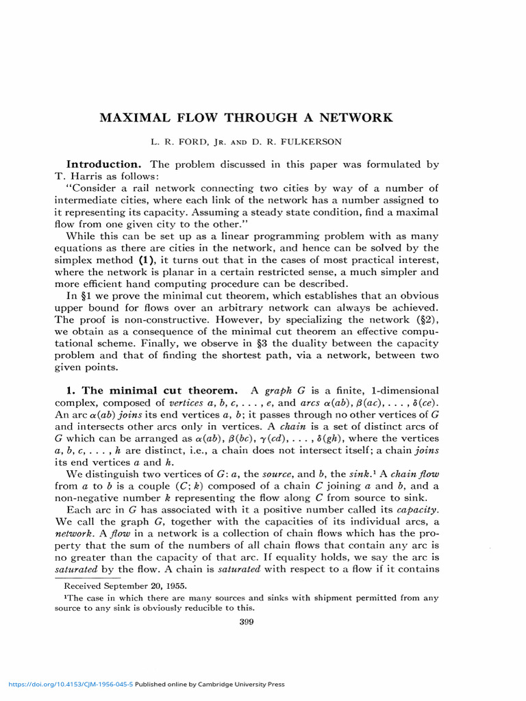 Maximal Flow Through A Network | Download Free PDF | Linear Programming ... Maximal Flow Through A Network | Download Free PDF | Linear Programming ...