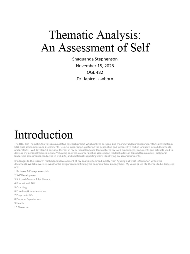 Thematic Analysis Template | PDF