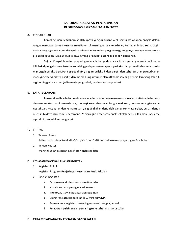 Laporan Penjaringan Baru Agustus 2022 SD, SMP, Sma | PDF