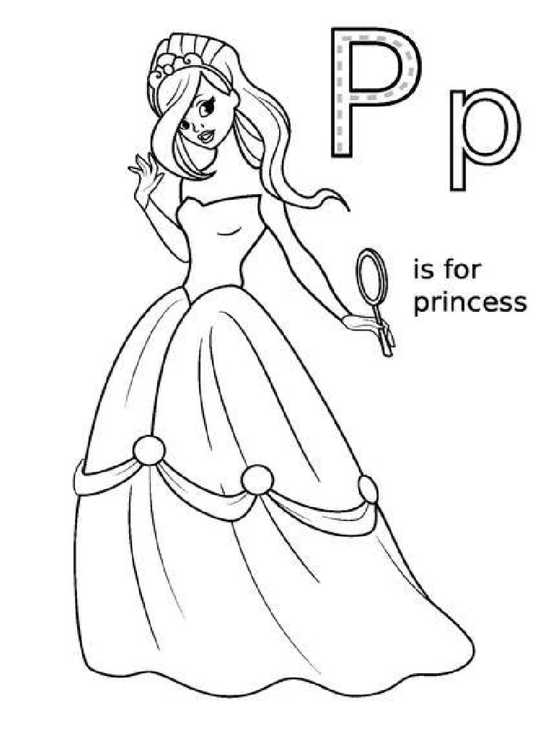 Page1-424px-P Is For Princess Coloring Page PDF | PDF
