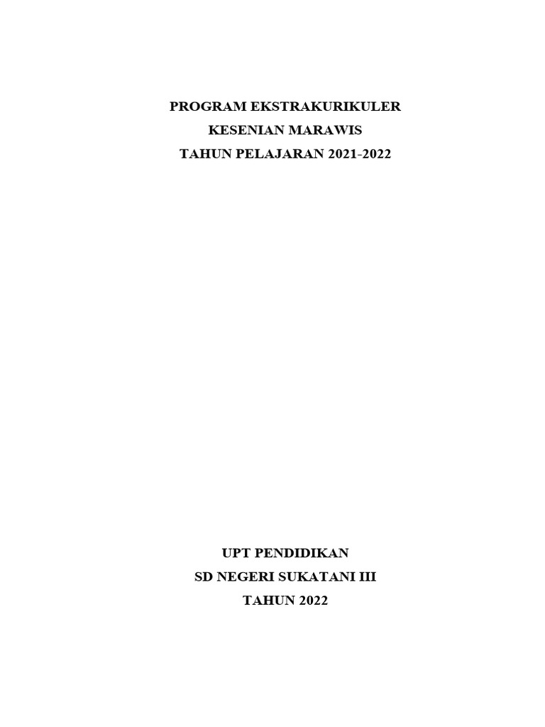 Program Kerja Eskul Marawis | PDF
