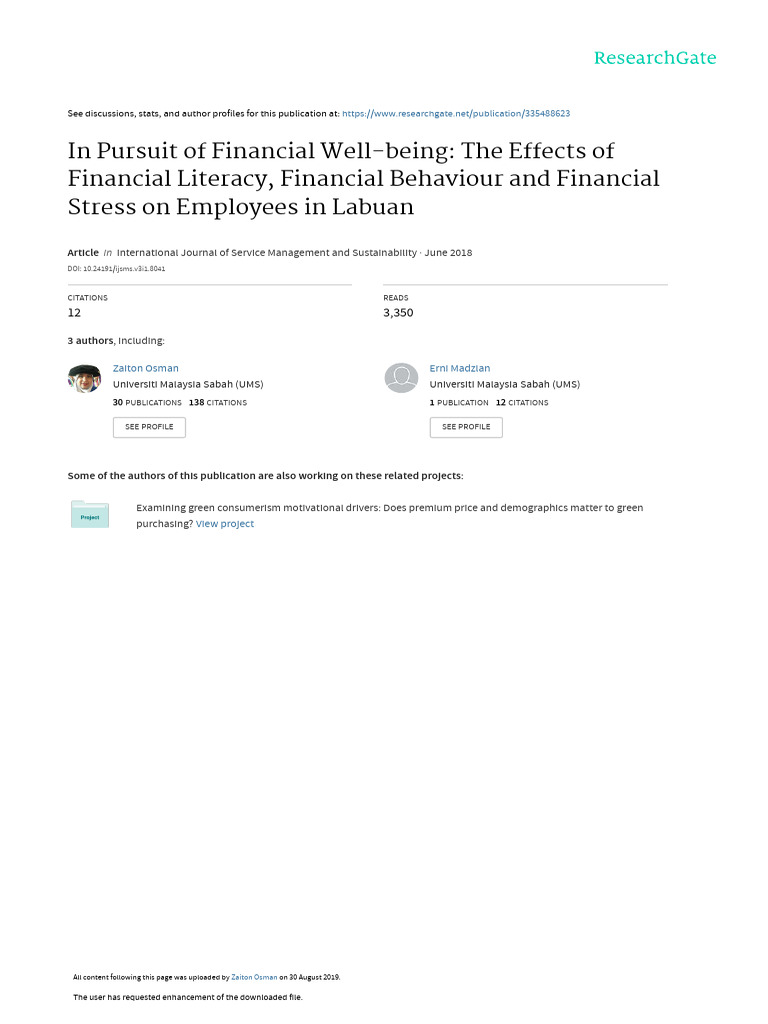 In Pursuit of Financial Well-Being - 2018 | PDF | Job Satisfaction ...