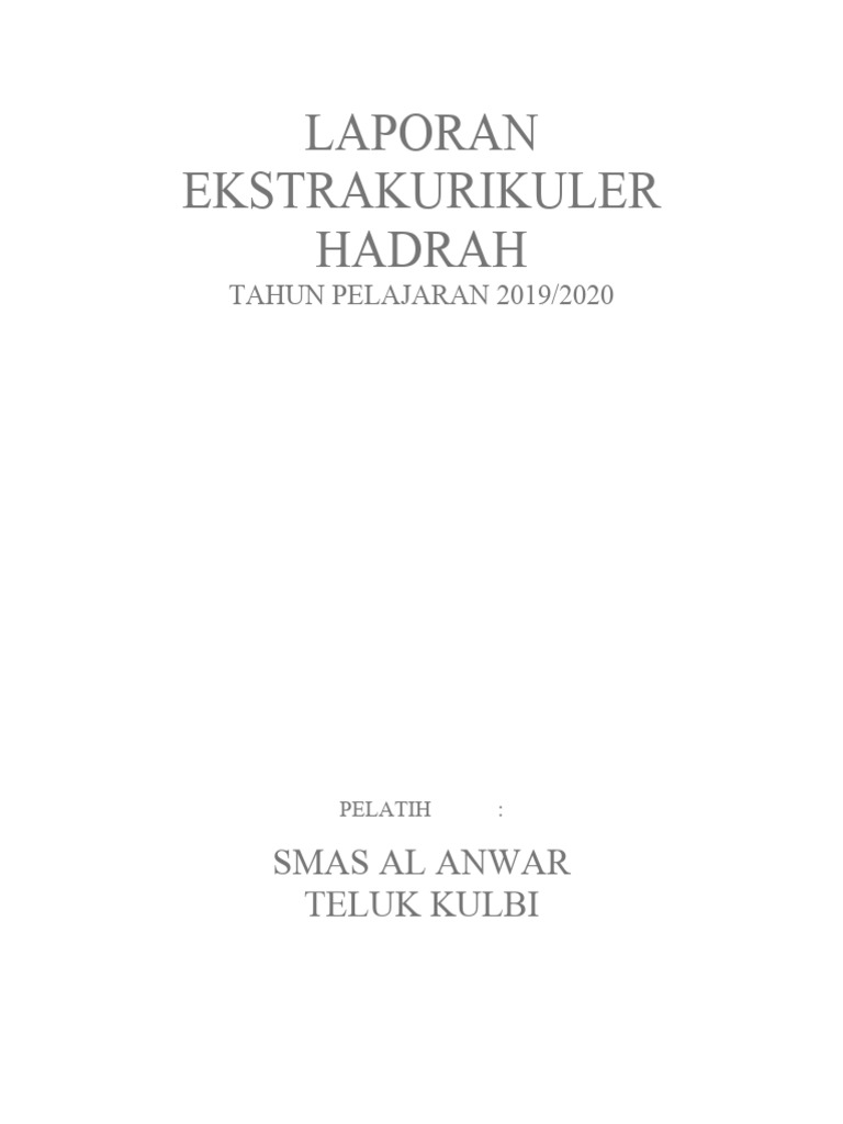 Laporan Ekstrakurikuler Hadrah | PDF
