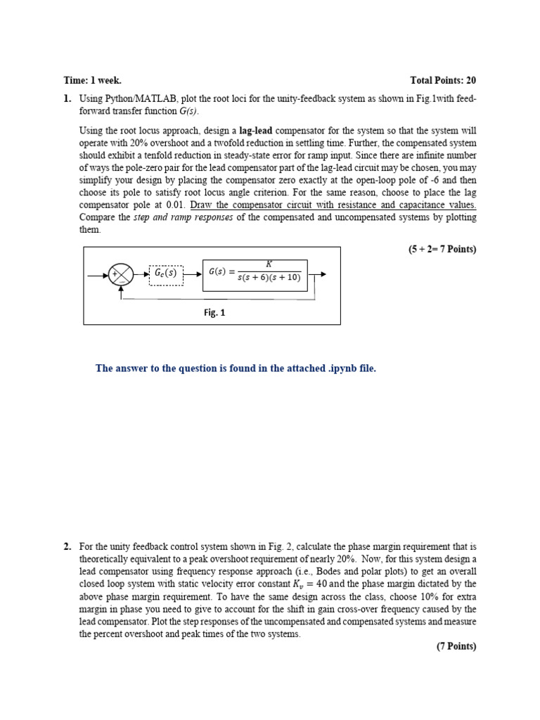 Control System Design - Midterm | PDF | Damping | Electrical Engineering