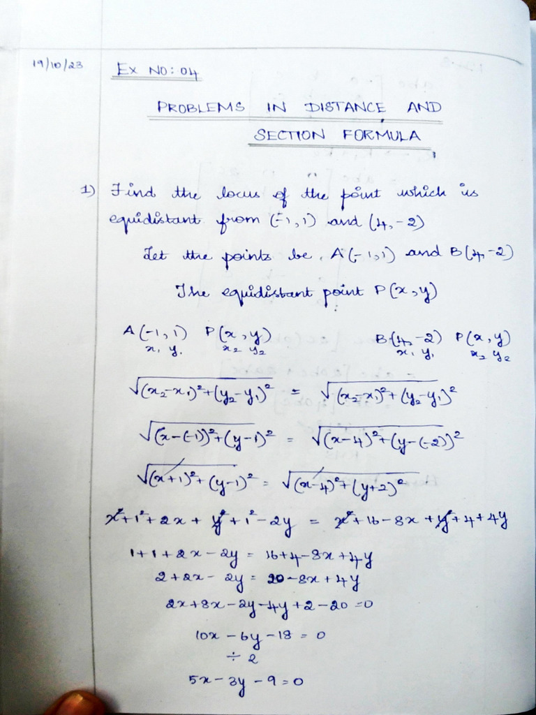 Maths Record Section Formula Ex-4 | PDF