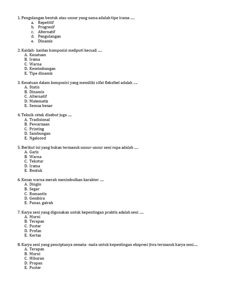 PAS Seni Budaya X - WWW - Ilmuguru.org New | PDF | Seni