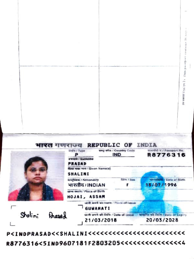 Indian Passport Sample Copy | PDF