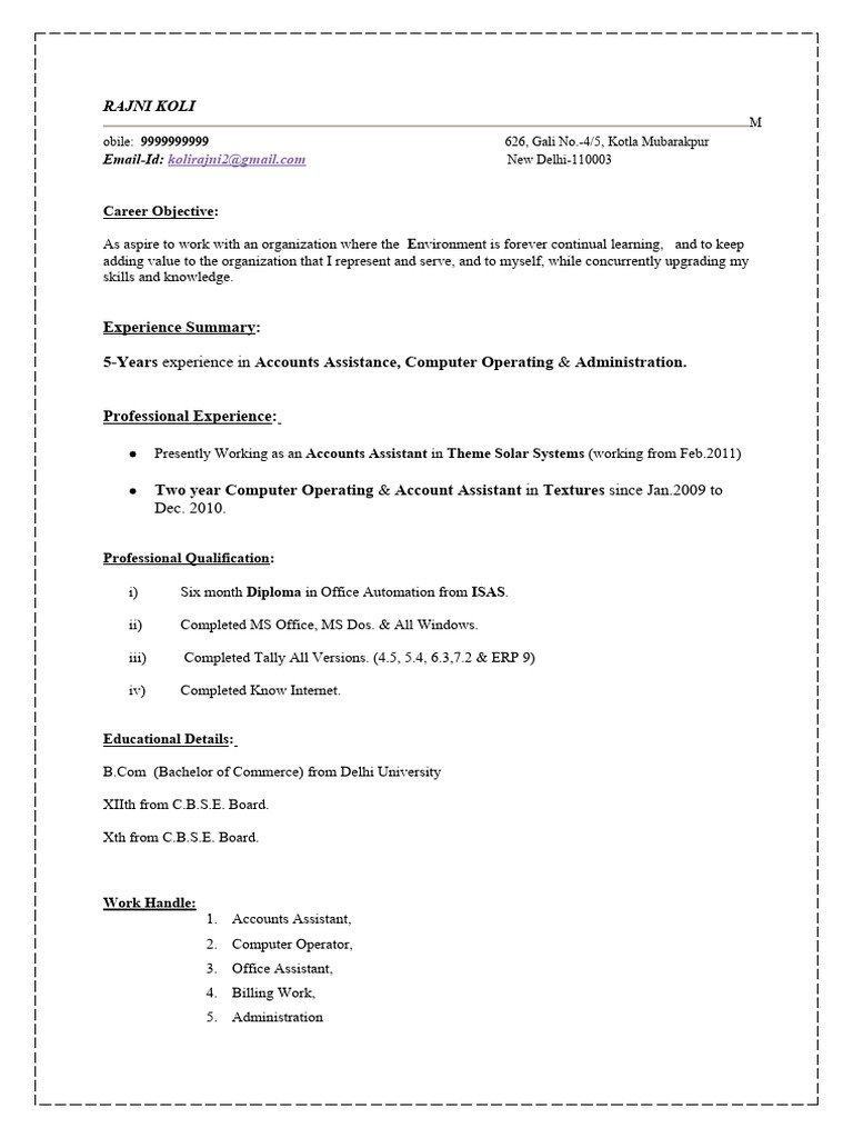 Accountant Resume 16 | PDF | Cheque | Banks