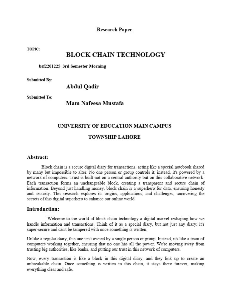 Qadir Research Proposal | PDF | Cryptocurrency | Computing
