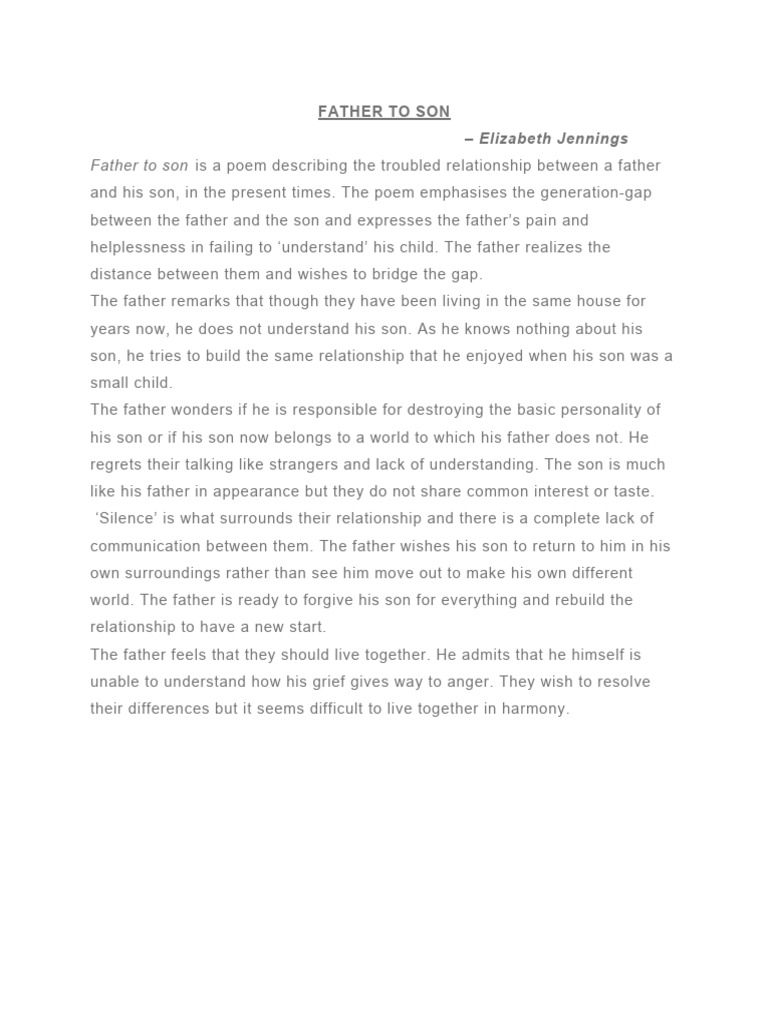 Father To Son | PDF | Language Arts & Discipline | Poetry