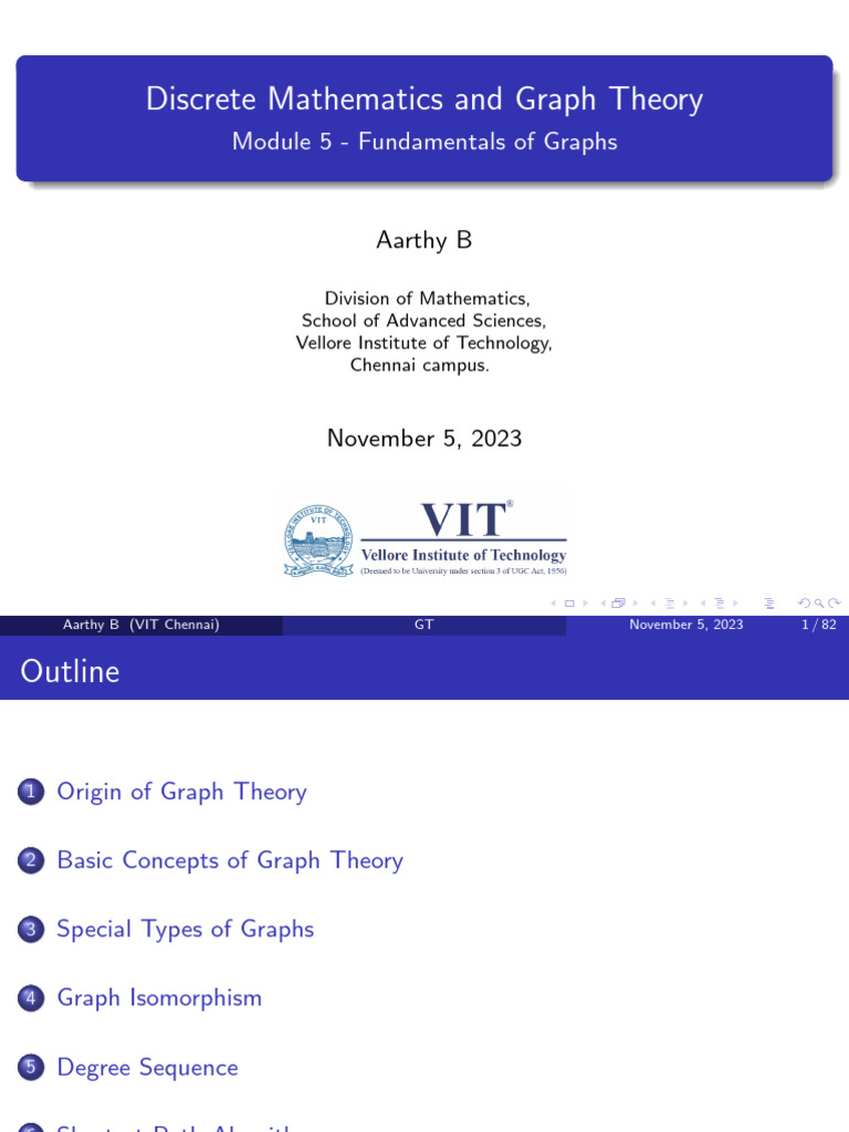 Module 5 Basic Concepts of Graph Theory | PDF | Vertex (Graph Theory) | Graph Theory
