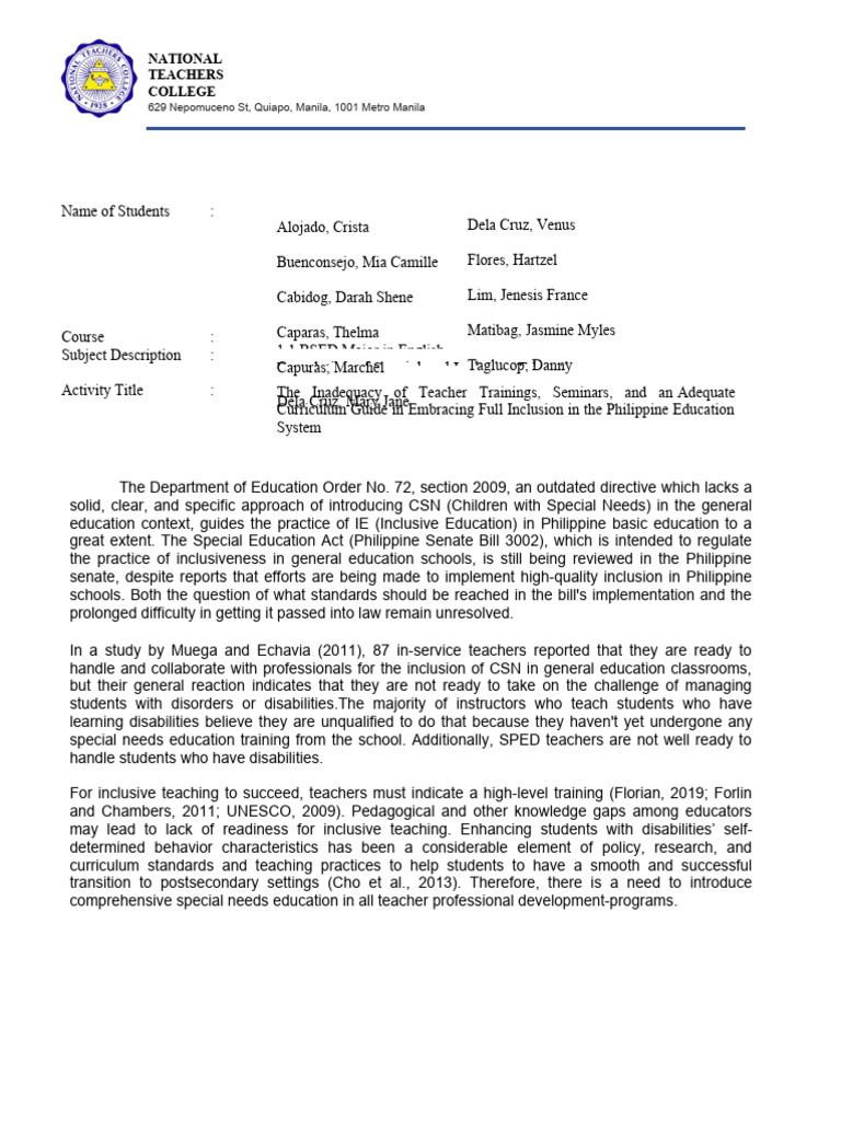 Sned | Download Free PDF | Special Education | Inclusion (Education)