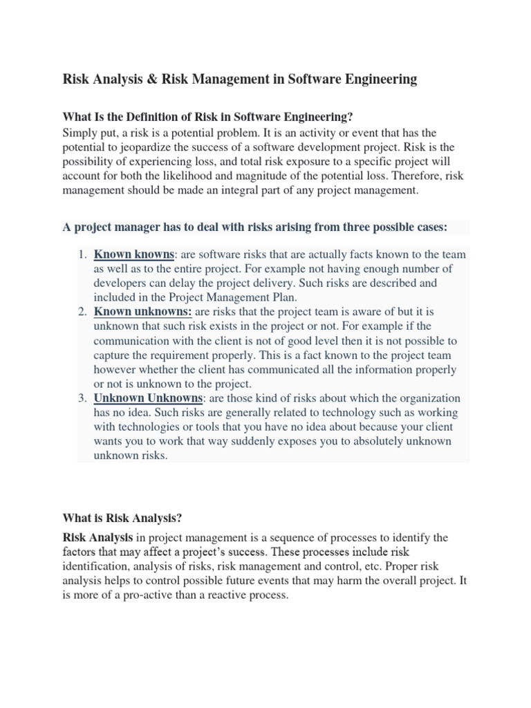 Risk Chapter One | PDF | Version Control | Risk