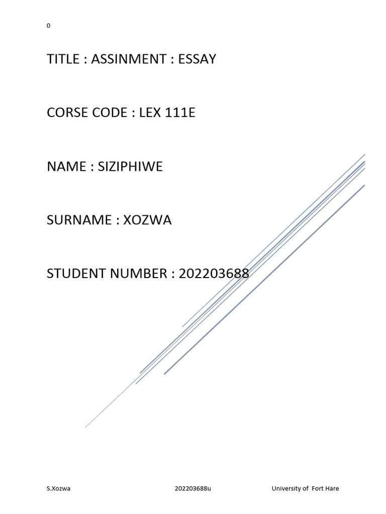 LEX Assignment | PDF | Apartheid | English Language