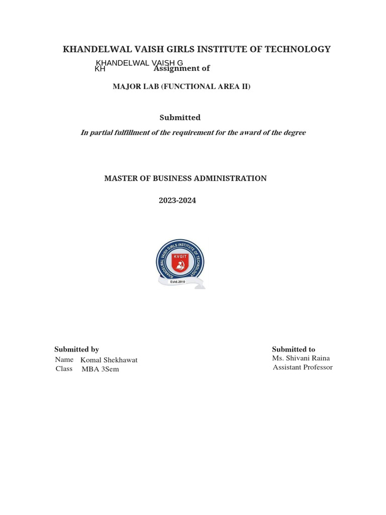 Practical Files MBA III Sem | PDF