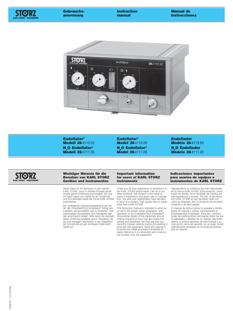 Karl Storz Endoflator 264110 20 | PDF | Física Aplicada e ...