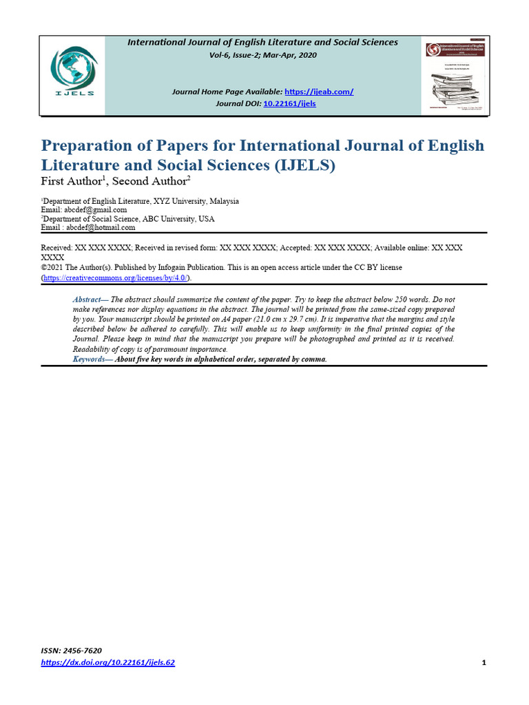 Paper Format Ijels | PDF | Writing | Written Communication