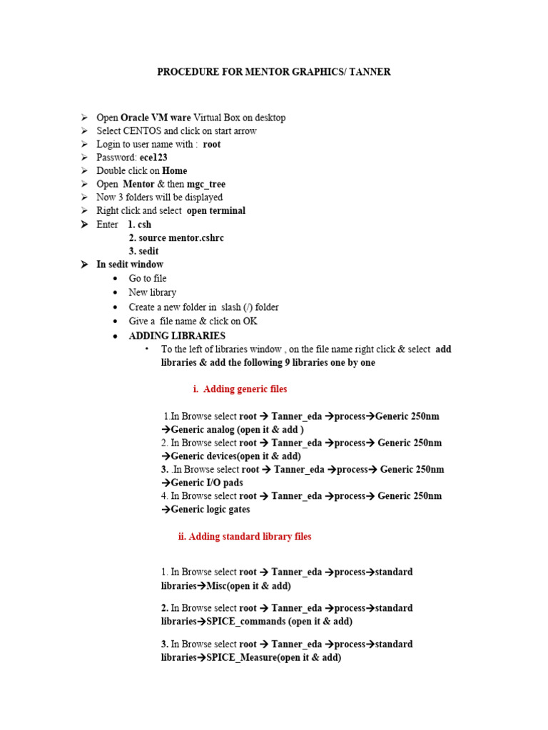 Tanner Manual Procedure | PDF | Computer Keyboard | Mosfet
