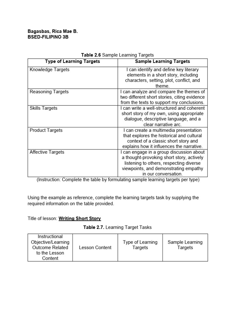 Learning Targets | Download Free PDF | Thought | Learning