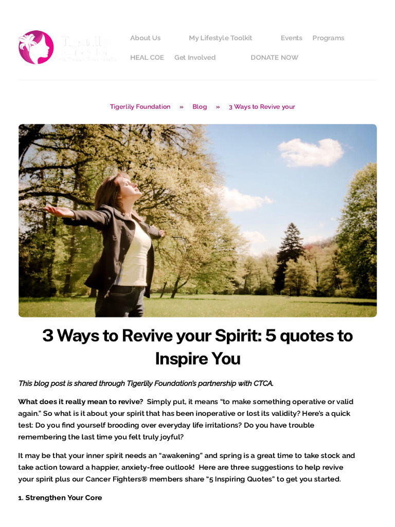3 Ways To Revive Your Spirit - 5 Quotes To Inspire You - Https | PDF ...