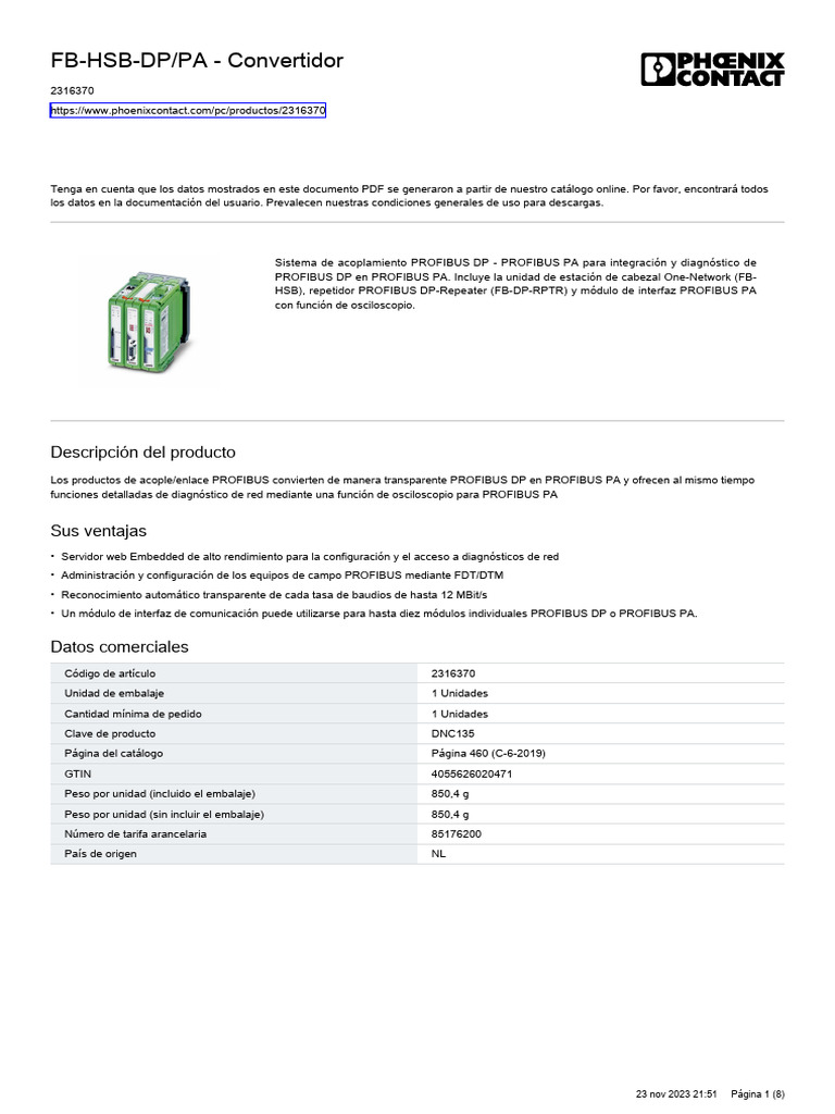 Phoenix Contact 2316370 Es | PDF | Telecomunicaciones | Ingeniería ...