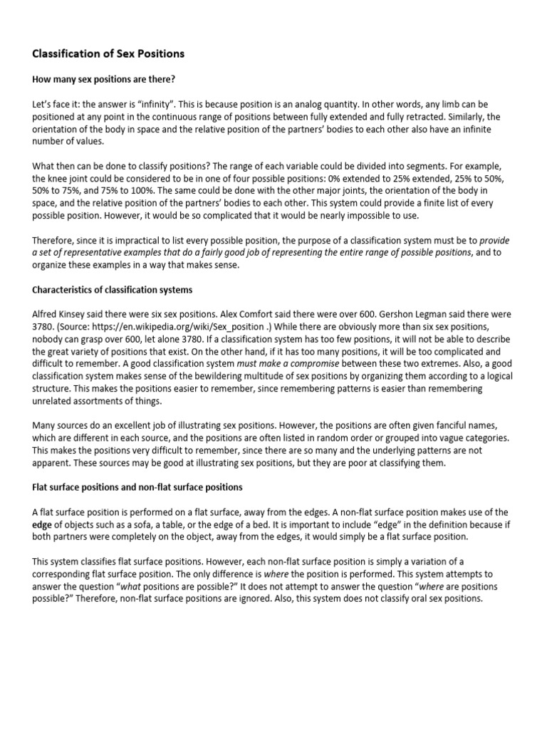 Classification of Sex Positions | PDF | Mathematics