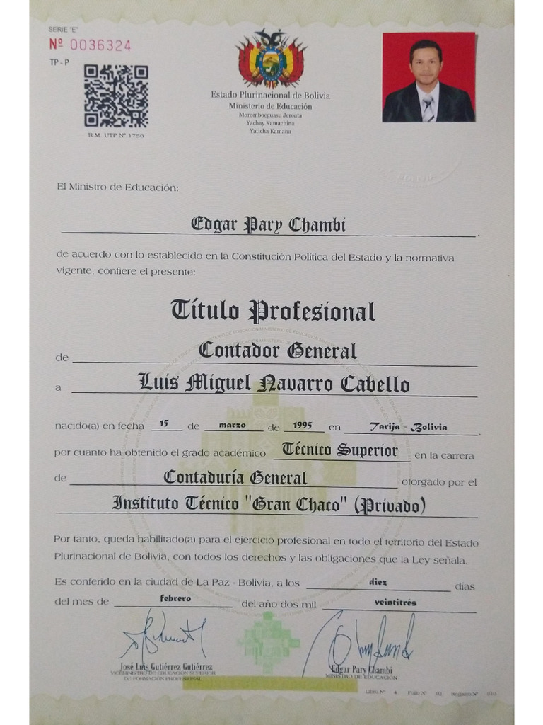 Titulo de Contabilidad | PDF