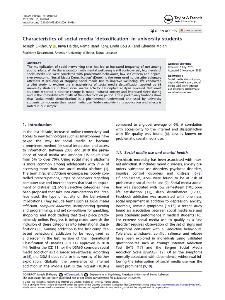 Socila Media Detoxification Scale | PDF | Social Media | Popular ...